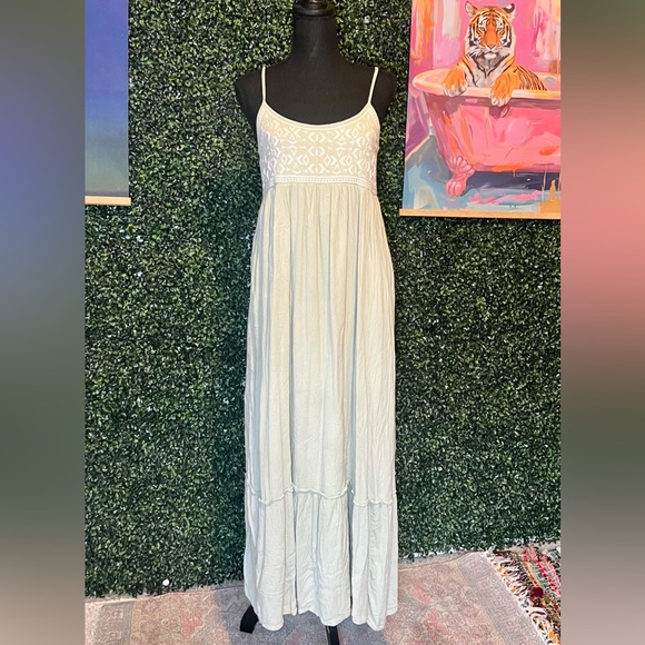 Sim & Sam | Dresses | Sim Sam Sage Green Babydoll Maxi Dress | Poshmark